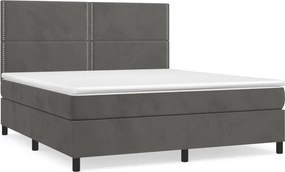 Box spring postel s matrací tmavě šedá 180x200 cm samet 3142978