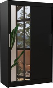 ADRK Furniture Posuvná skříň se zrcadlem a LED osvětlením BARIO 120 SW-BAR-B-120+L-V077