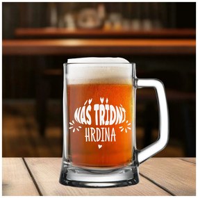 NÁŠ TŘÍDNÍ HRDINA - pivní sklenička 0,5l