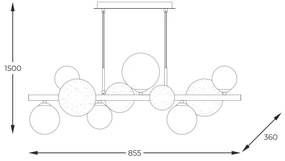 Zuma Line MD5918-10-EGN - Lustr na lanku VILLA 10xG9/3,5W/230V zlatá