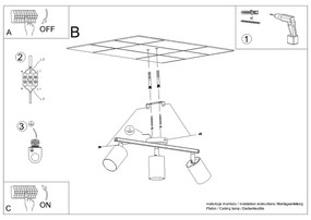 Bodové svítidlo Lemmi, 3x bílé kovové stínítko, (možnost polohování)