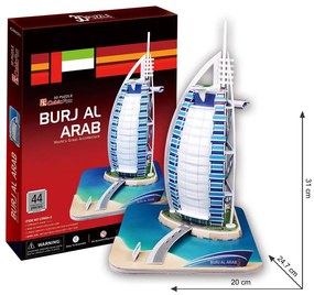 CubicFun - Puzzle 3D Burj Al Arab - 44 dílků