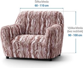Bielastické potahy OCEANO NOVÉ hnědo-vínové křeslo (š. 60 - 110 cm)