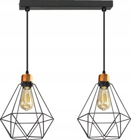 Závěsná Stropní Lustrová Lampa Diamond Černá Led