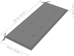 vidaXL Marketos Zahradní lavice s poduškou 120 cm masivní akáciové dřevo