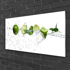 Obraz na skle Limetka Voda Kuchyně 120x60 cm