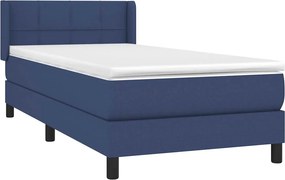 Box spring postel s matrací modrá 90x200 cm textil 3129687