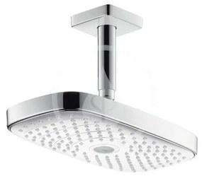 Hansgrohe - Hlavová sprcha 300 2jet s přívodem od stropu 100 mm, EcoSmart, bílá/chrom