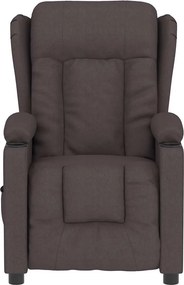 Elektrické polohovací křeslo tmavě hnědé textil 3098782