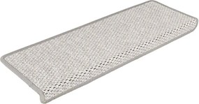 Samolepicí nášlapy na schody sisal 15 ks 65 x 21 x 4 cm platina 326882