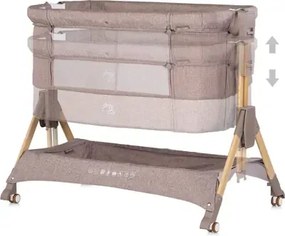 CHIPOLINO Postýlka SleepNFold 2v1 Latte / Přístavná k posteli / 6 výšk