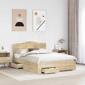 Rám postele s čelo Sonoma dub 140 x 190 cm Kompozitní dřevo 3413195