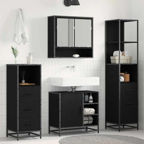 Sada koupelnového nábytku 4 ks Černý dub 65 x 33 x 60 cm 3402544
