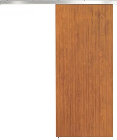 HOMCOM posuvné dveře 90 × 210 cm s kováním, hnědé