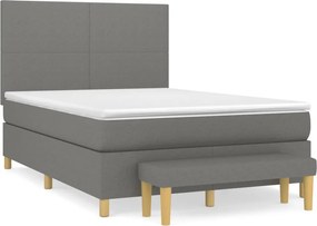 Box spring postel s matrací tmavě šedá 140x200 cm textil 3136998