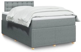 Box spring postel s matrací světle šedá 120x190 cm textil