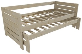 Vomaks Dětská postel s výsuvnou přistýlkou DPV 011 Rozměr: 90 x 200 cm, Barva: surové dřevo