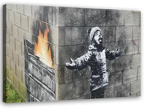Gario Obraz na plátně Port Talbot chlapec, Banksy nástěnné malby Rozměry: 60 x 40 cm