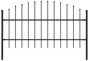 vidaXL Marketos Zahradní plot Woerden s kopím nahoře ocelový 170 x 100 cm černý