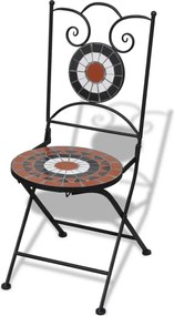 vidaXL Skládací bistro židle 2 ks keramické a bílé [41535] Barva: Cihlová