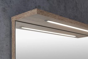Aqualine Aqualine, KORIN STRIP zrcadlo s LED osvětlením 60x70x12cm, dub platin, KO990S