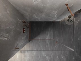 Mexen Lunar-B, výklopný sprchový kout levý 100 x 80 cm, 8mm čiré sklo, profil měděná matná, 832-100-080-65-00-L