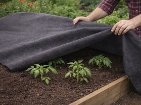 DIVODV Hustá agrovlákna 50 g, 1,5 m × 30 m, protiburinová mulčovací rolka, černá