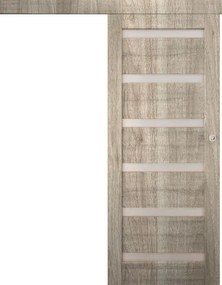 posuvné interiérové dveře na stěnu vasco doors EVORA model 5 Průchozí rozměr: 60 x 197 cm, Orientace dveří: Pravé dveře, Dekor: Dub Viking