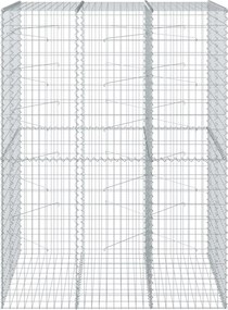 Gabionový koš s víkem 150 x 100 x 200 cm pozinkované železo 3295226