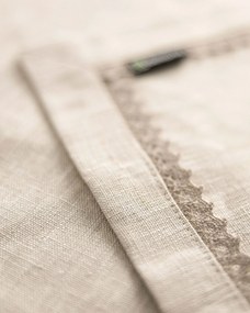 Krajkový běhoun barva béžová látka poloprůhledná, pletený vzor, lněná
