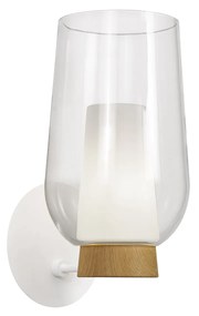 Mantra 8280 Nora, nástěnné svítidlo 1xE27 čiré sklo/dřevo, průměr 18cm