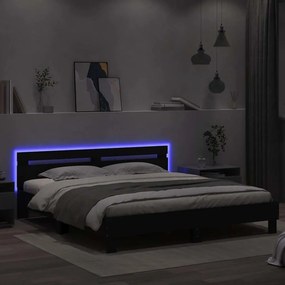 Rám postele s čelem a LED osvětlením černý 180 x 200 cm 3207526