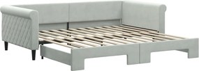 Válenda s přistýlkou světle šedá 100 x 200 cm samet 3197778