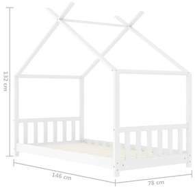 Rám dětské postele bílý masivní borovice 70 x 140 cm - Default Title