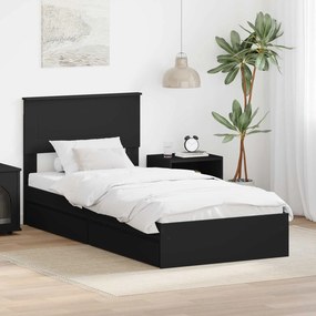 Postel s úložným prostorem Černá 90 x 190 cm Kompozitní dřevo 3408495