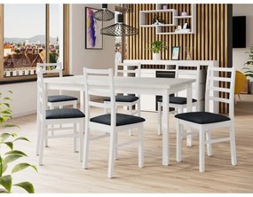 Rozkládací jídelní stůl se 6 židlemi AL02, Barva dřeva: ořech-L, Potah: Soro 28