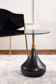 Odkládací stolek Taurus 40 cm černý/zlatý