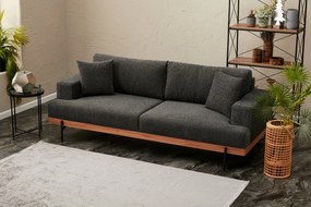 Atelier del Sofa 3-místná pohovka Liva - Anthracite, Antracitová