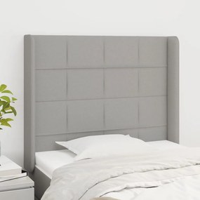 Čelo postele typu ušák světle šedé 83x16x118/128 cm textil 3119554