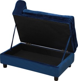 PawHut Pelíšek pro domácí mazlíčky s úložným prostorem, měkký polštář, nosnost do 15 kg, plyšový povlak, rám z tvrdého dřeva, modrá