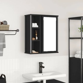 Koupelnová Nástěnná Skříňka Se Zrcadlem Dub Černý 50X21X60 Cm