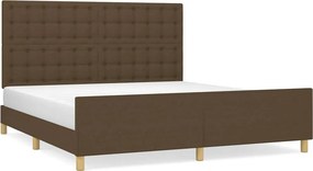 Rám postele s čelem tmavě hnědý 180x200 cm textil 3125400