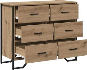 Příborník 6-Zásuvka Artisanový dub 91 x 35,5 x 74,5 cm 3365604