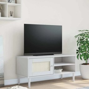 vidaXL TV skříňka SENJA ratanový vzhled 106 x 40 x 49 cm borovice [358040] Barva: Bílá