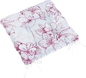 Bellatex Sedák Adéla prošívaný 40x40 cm Květ Vínová,Bílá