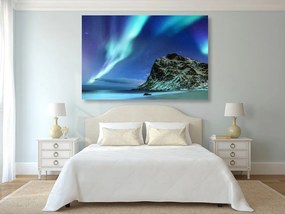 Obraz polární záře v Norsku - 90x60 cm