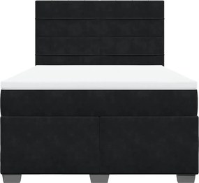 Box spring postel s matrací černá 160x200 cm samet 3293256