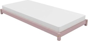 Benlemi Dřevěné dětské jednolůžko LUCKY Zvolte barvu: Pastelově růžová, Zvolte rozměr: 90x200 cm, Zvolte zábranu: S otevřeným vstupem