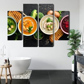 Vícedílný obraz Zeleninové Krémové Polévky Nedostatek Nedostatek Přírodní plátno 200x150