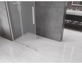 Mexen Velar, sprchová zástěna s posuvnými dveřmi Walk-in 120 x 200 cm, 8mm sklo námraza, broušená ocel, 871-120-000-33-97